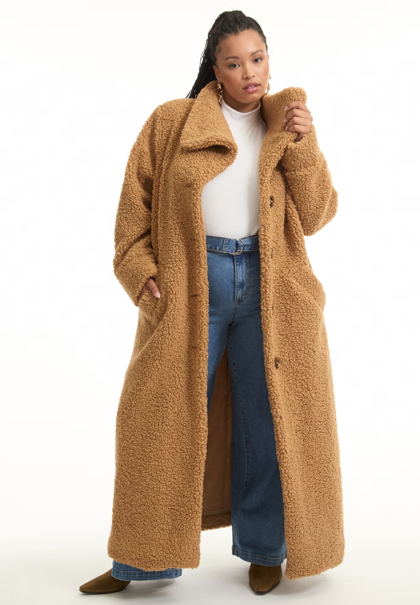 Maxi Teddy Fleece Coat - Avenue