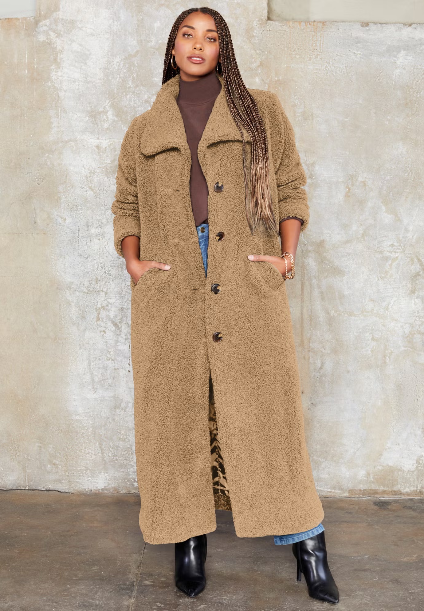 Maxi Teddy Fleece Coat - Avenue
