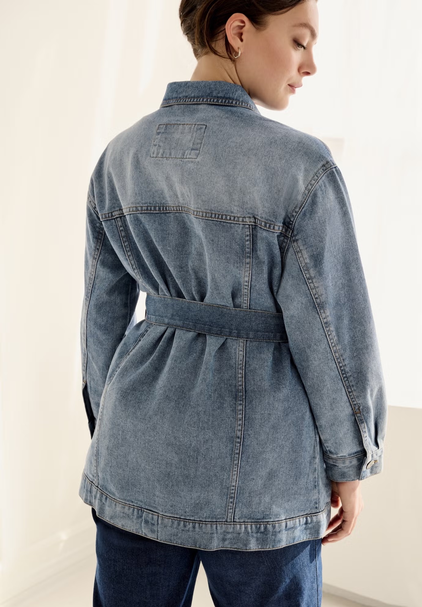 Belted Denim Jacket - Avenue